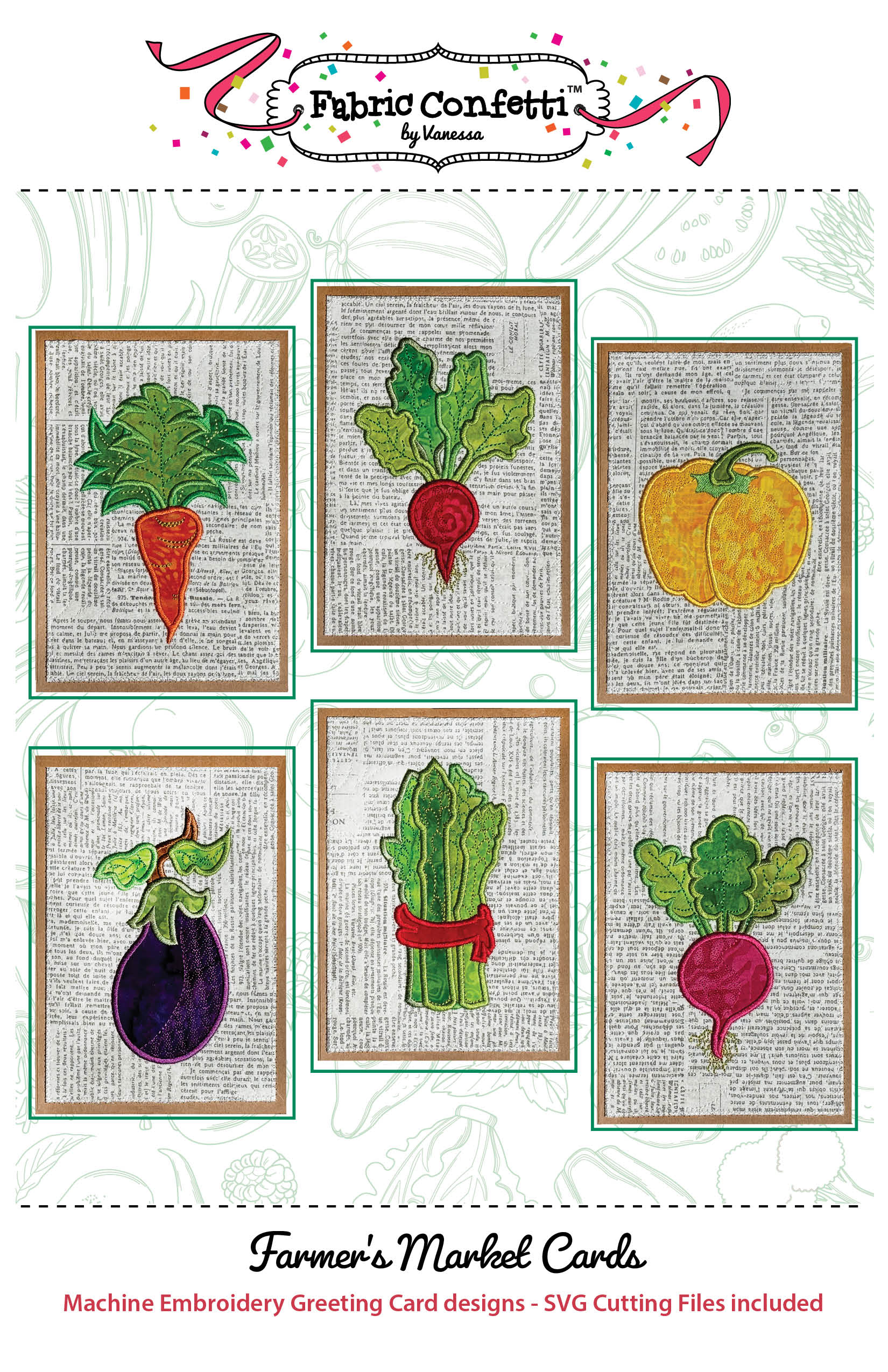 Farmers Market Greeting Cards – Fabric Confetti