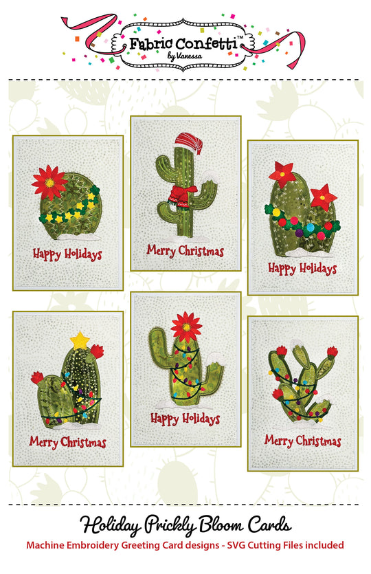 Holiday Prickly Bloom Cards – Fabric Confetti