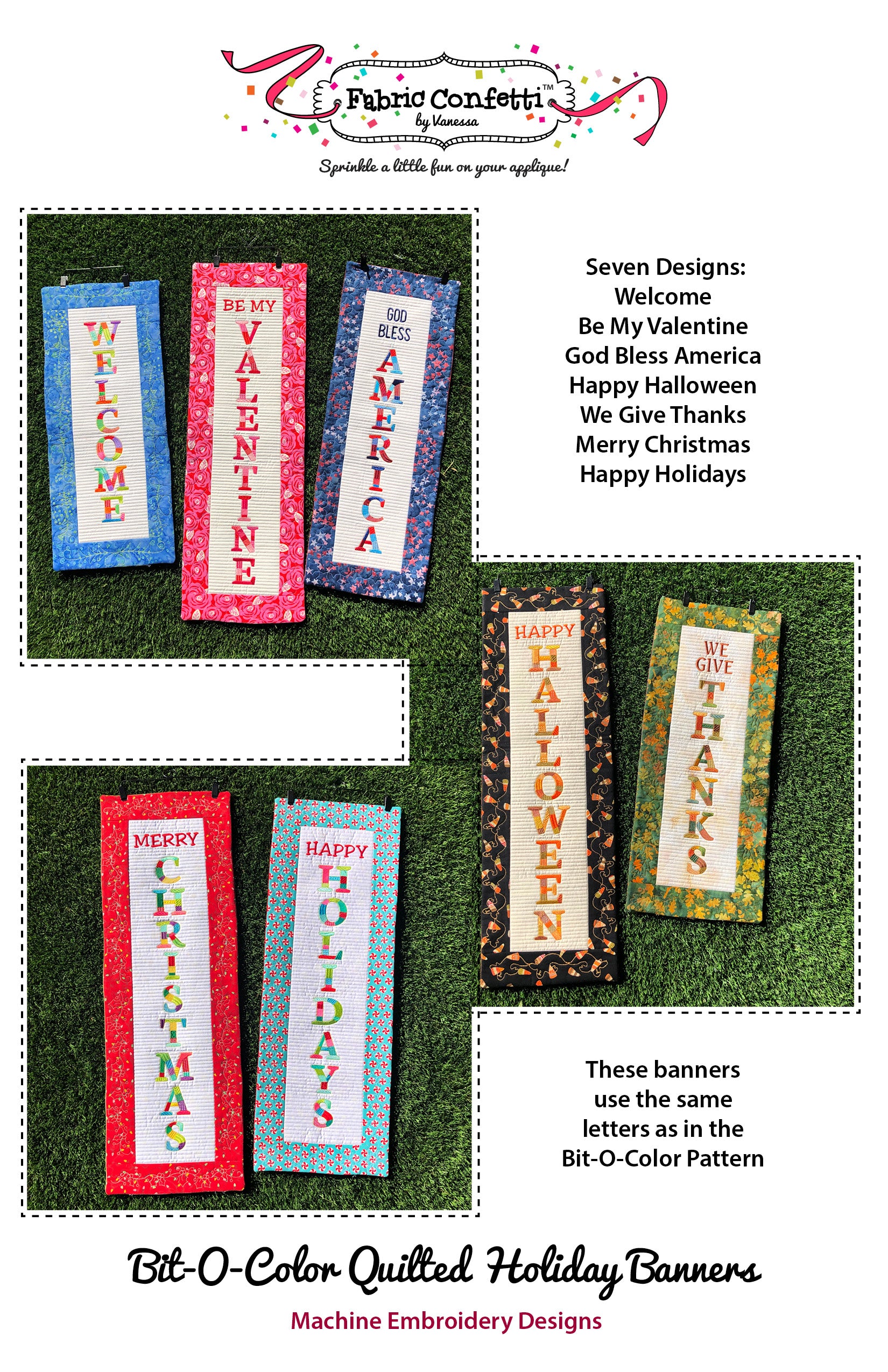Bit-O-Color Quilted Holiday Banners – Fabric Confetti
