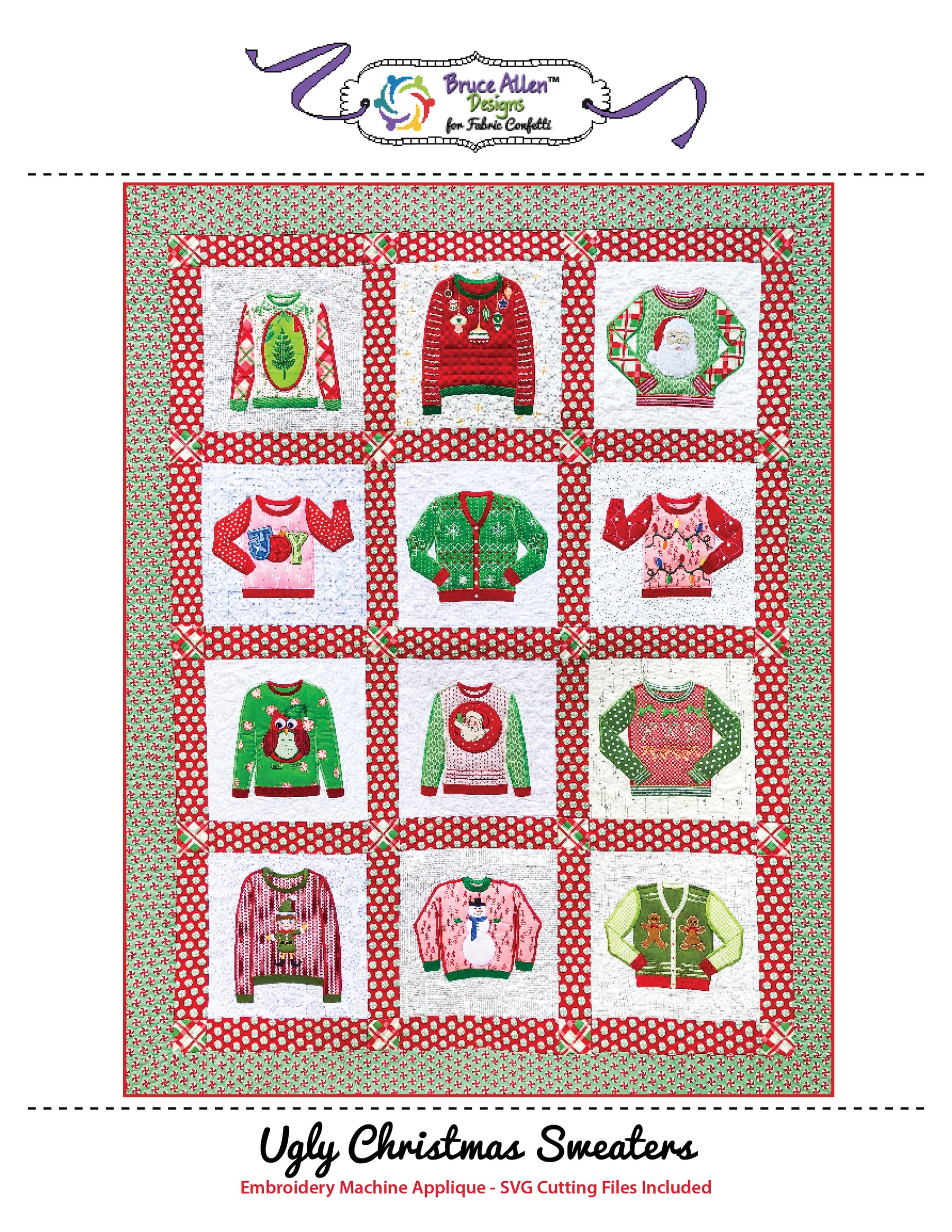 Ugly Christmas Sweaters for Machine Embroidery – Fabric Confetti